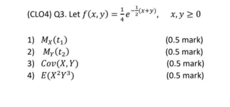 Solved (CLO4) Q1. Let X and Y be two jointly continuous | Chegg.com