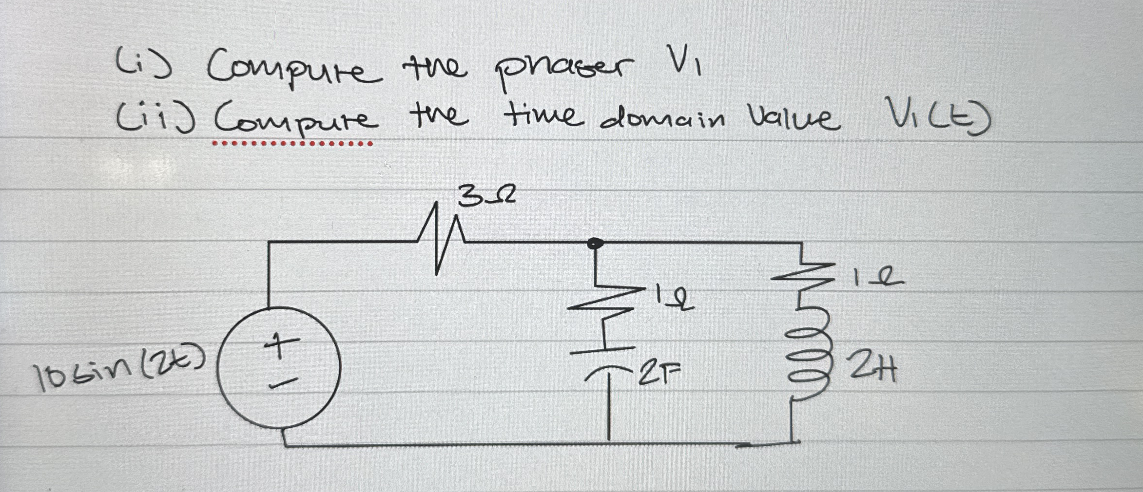 Solved (i) ﻿Compure the phaser V1(ii) ﻿Compure the time | Chegg.com
