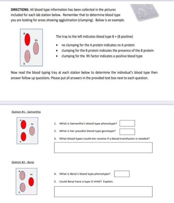 Solved DIRECTIONS: All blood type information has been | Chegg.com