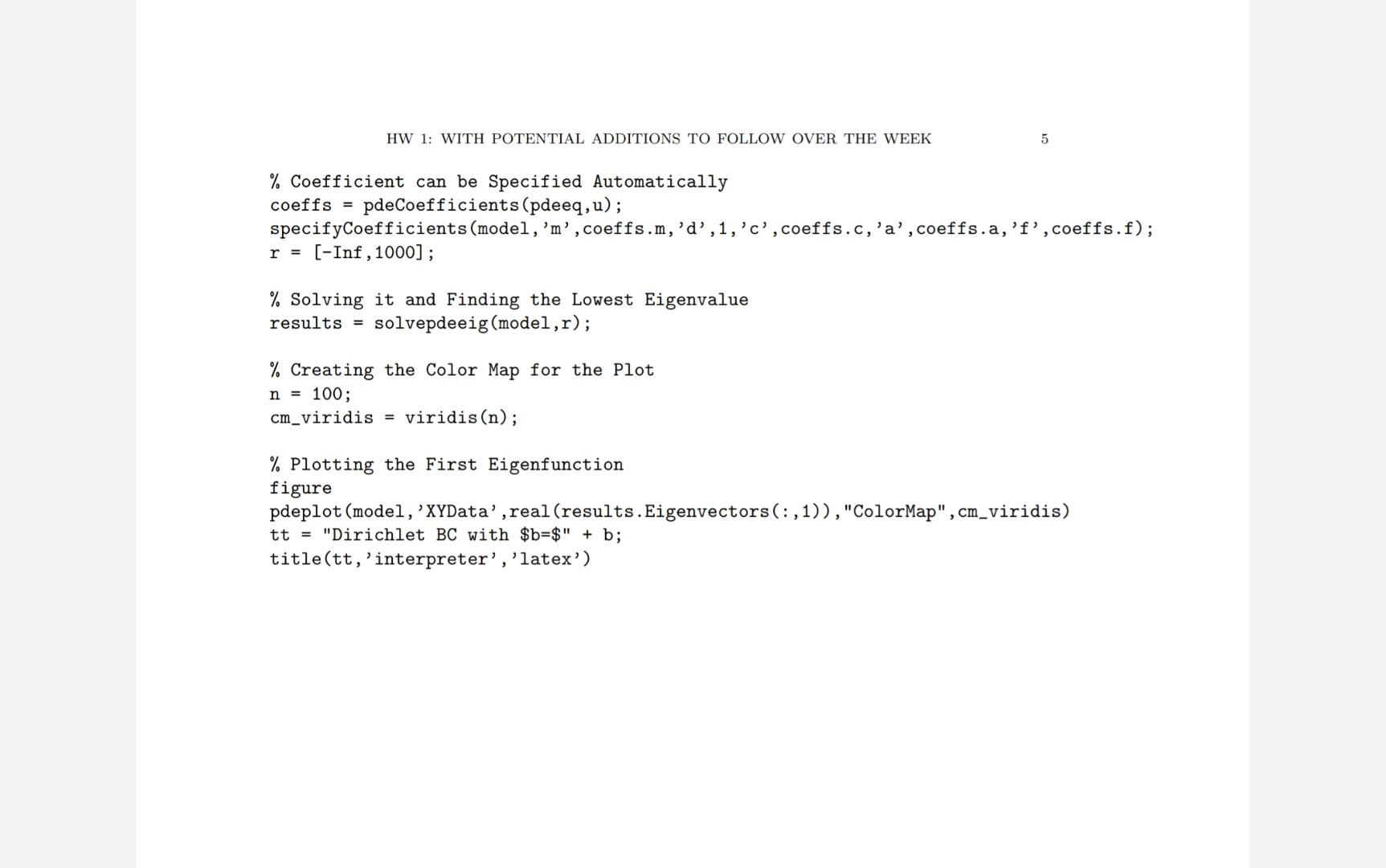 8. FEM Use the below Matlab code as a starting point | Chegg.com
