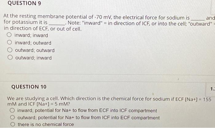 Solved At the resting membrane potential (e.g. −70mV ), the | Chegg.com