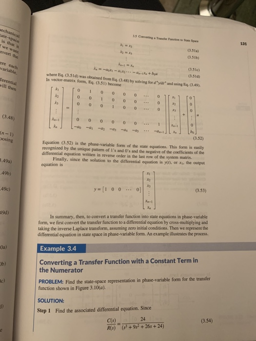 Solved 5. From the given transfer functions, identify state | Chegg.com