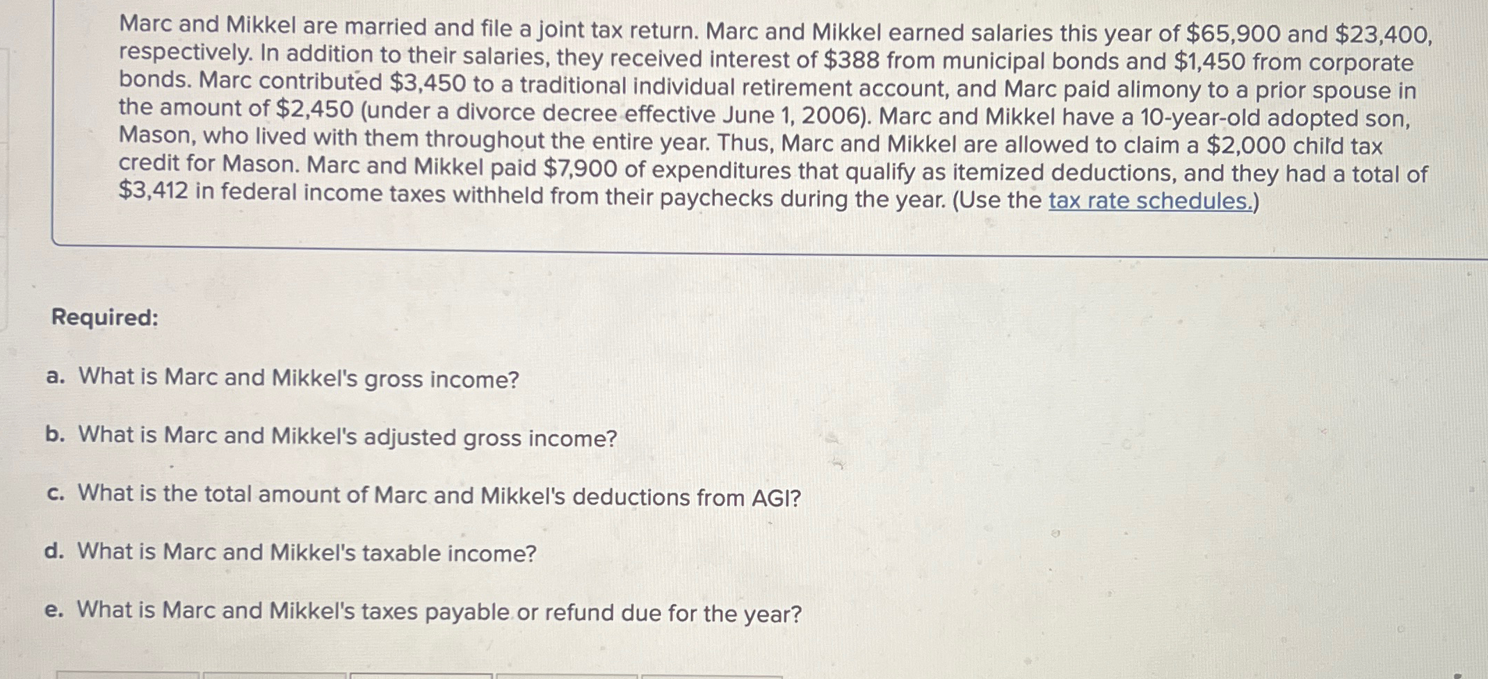 Solved Marc and Mikkel are married and file a joint tax | Chegg.com Solved Marc and Mikkel are married and file a joint tax | Chegg.com