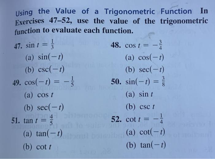 Solved Evaluating Trigonometric Functions In Exercises | Chegg.com