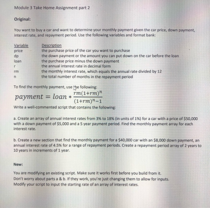Solved Module 3 Take Home Assignment part 2 Original: You | Chegg.com