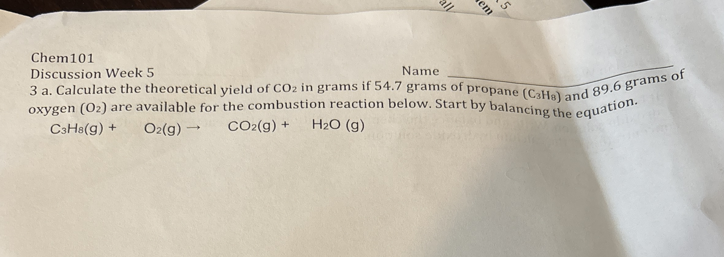 Solved Chem101Discuss3 ﻿a. ﻿Calculate the theoretical yield | Chegg.com