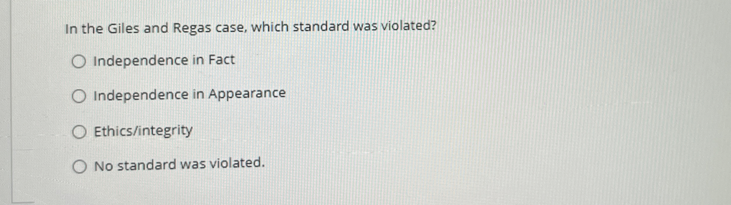 Solved In the Giles and Regas case, which standard was | Chegg.com