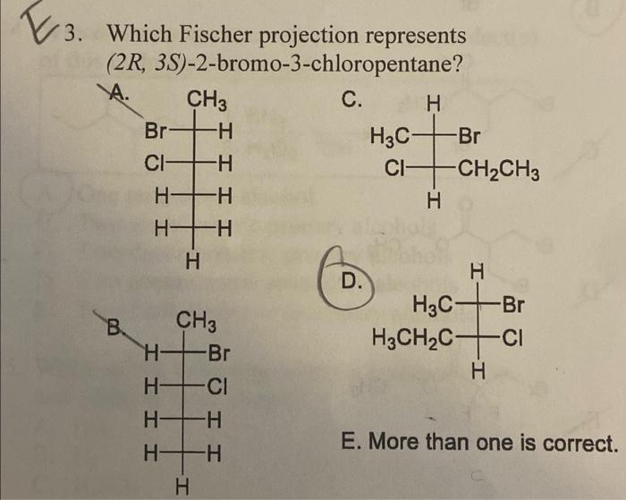 Solved Which Fischer projection represents | Chegg.com