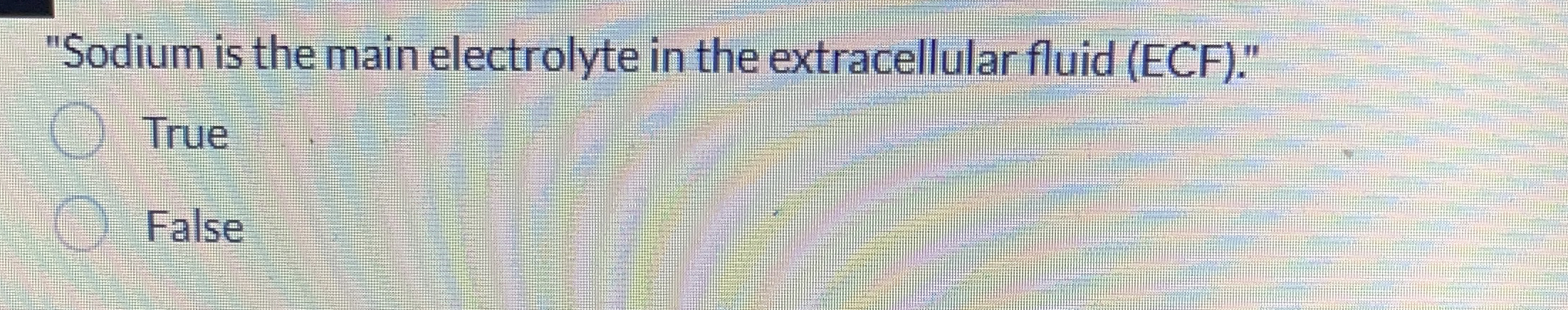 Solved "Sodium is the main electrolyte in the extracellular | Chegg.com