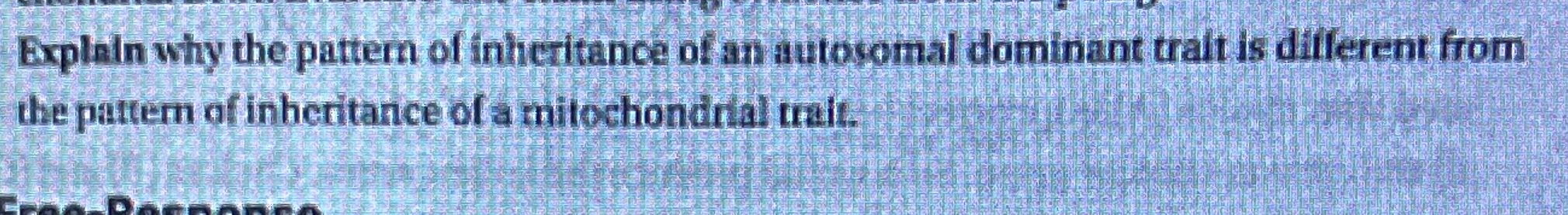 Solved Explain why the pattern of inheritance of an | Chegg.com
