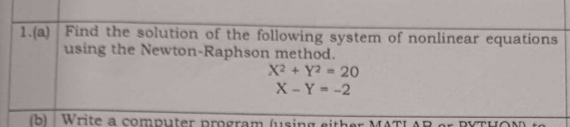 Solved 1.(a) ﻿Find the solution of the following system of | Chegg.com