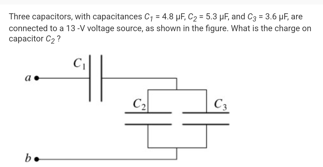 Solved Three capacitors, with capacitances | Chegg.com