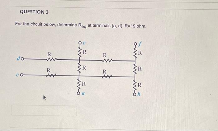 Solved For the circuit below, determine Req at terminals | Chegg.com