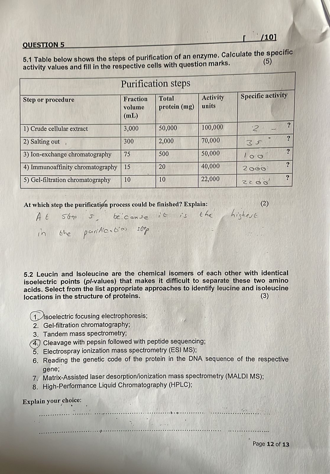QUESTION 511015.1 ﻿Table below shows the steps of | Chegg.com