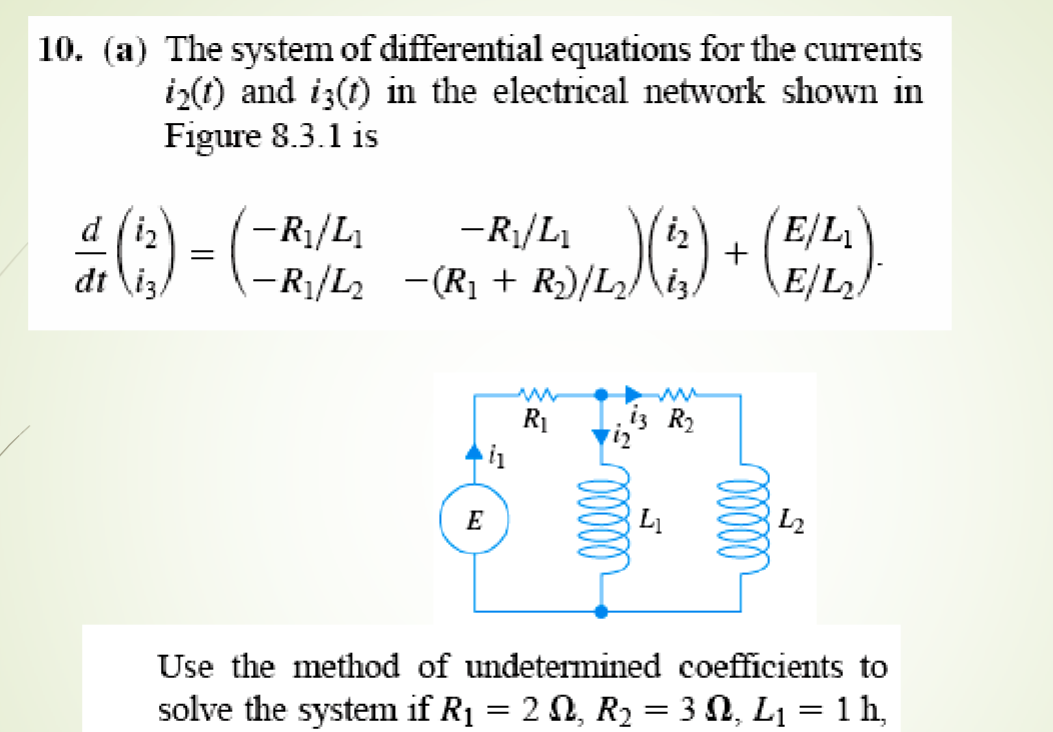 Solved 0. (a) The system of differential equations for the | Chegg.com