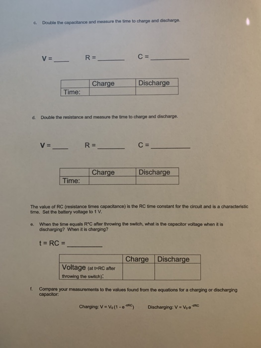 Solved Worksheet for Exploration 30.6: RC Time Constant In | Chegg.com