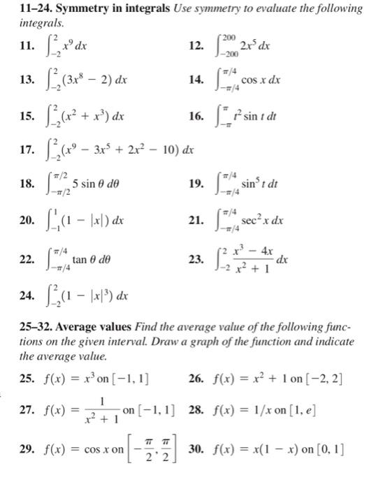 Solved 11-24. Symmetry in integrals Use symmetry to evaluate | Chegg.com