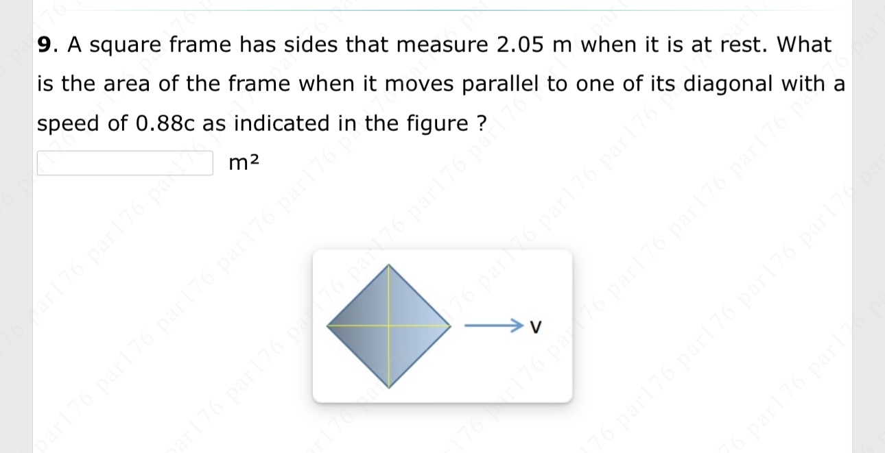 A square frame has sides that measure 2.05m ﻿when it | Chegg.com