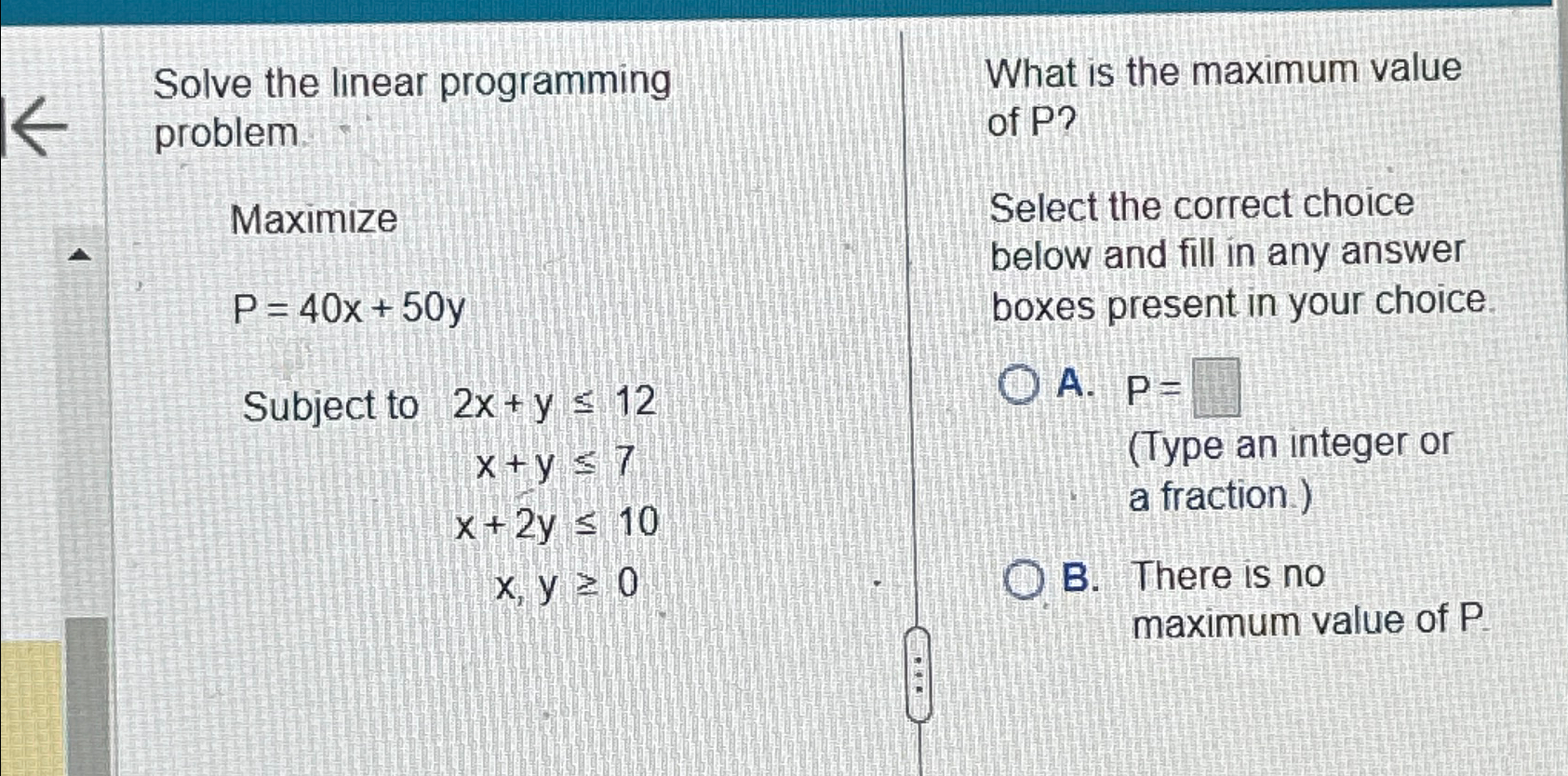 Solved Solve the linear programming | Chegg.com