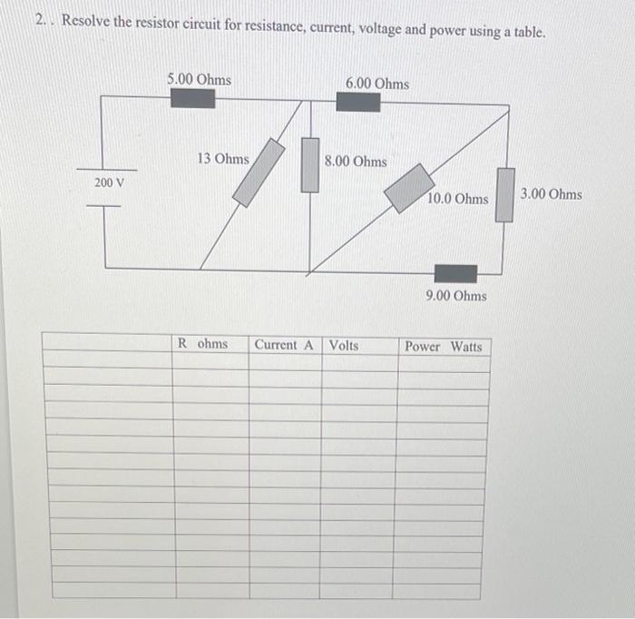 Solved 2. Resolve the resistor circuit for resistance, | Chegg.com