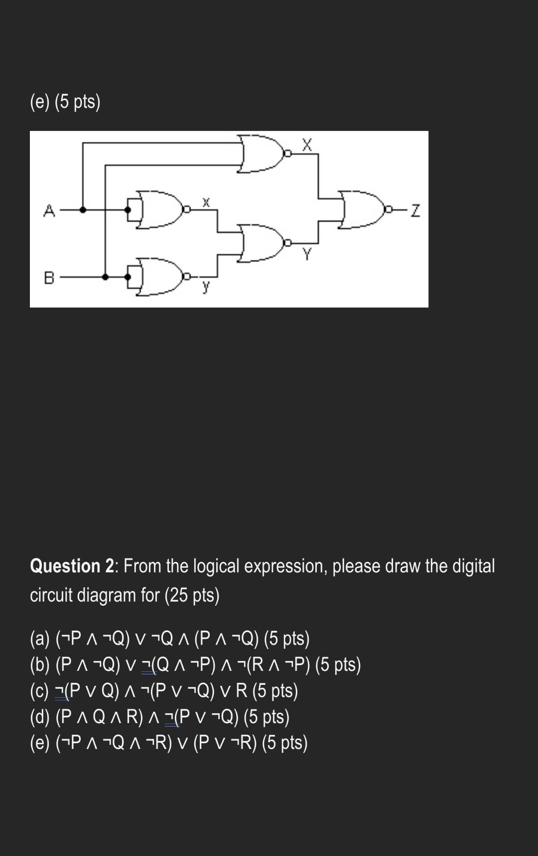 Solved Question 1: From the digital circuit diagram, please | Chegg.com