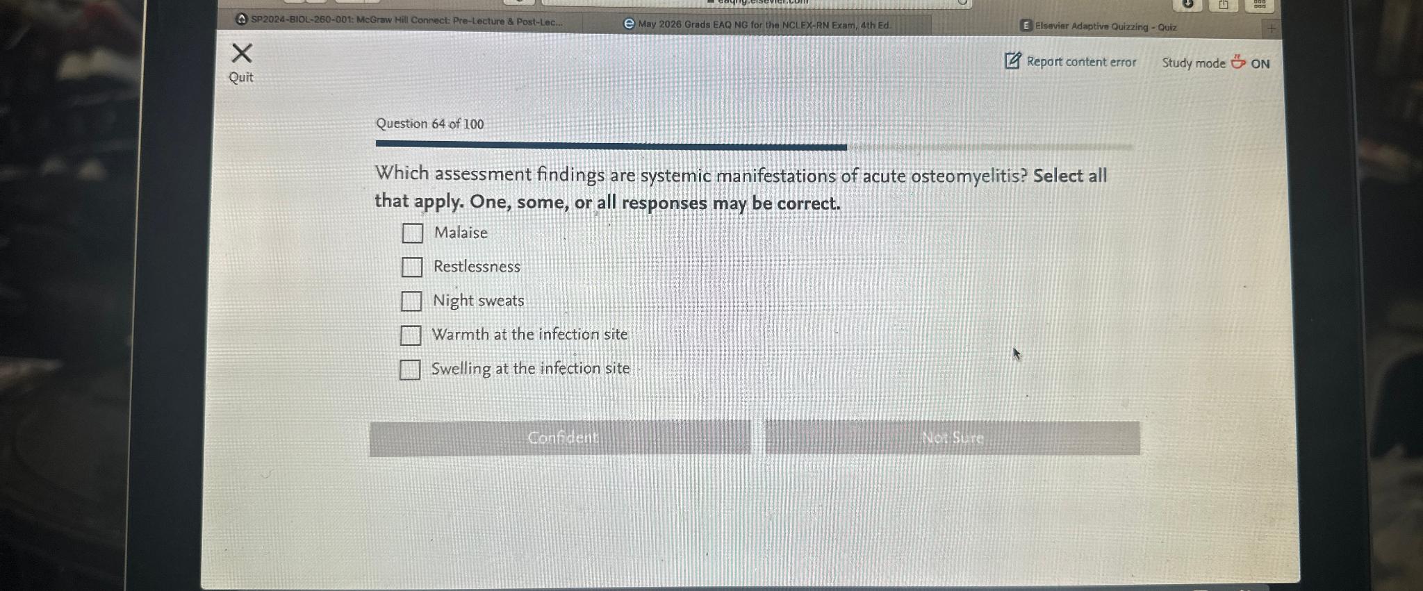 Solved Report content error Study mode On ﻿ONQuestion 64 ﻿of | Chegg.com