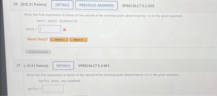 Solved Write the first expression in terms of the second if | Chegg.com