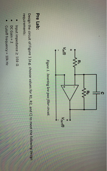 Solved Vit) VouT) Figure 1. Inverting low-pass filter | Chegg.com