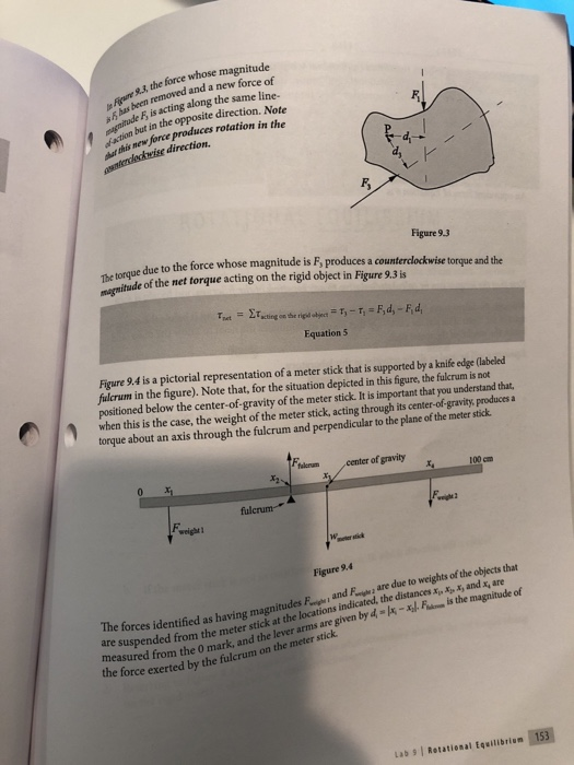Solved LAB 9 ROTATIONAL EQUILIBRIUM OBJECTIVES la the | Chegg.com