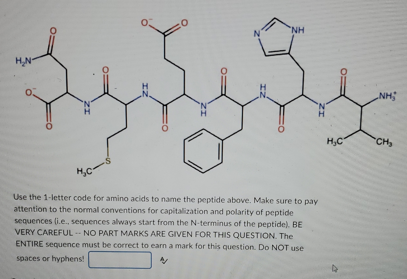 Solved Use the 1-letter code for amino acids to name the | Chegg.com