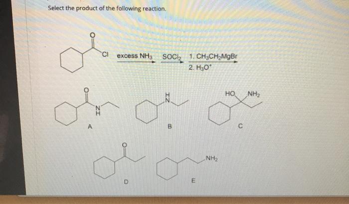 Solved Select the product of the following reaction CI | Chegg.com