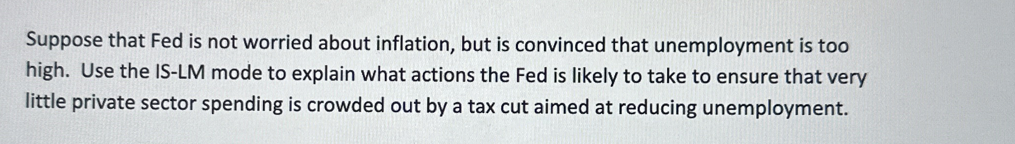 Solved Suppose that Fed is not worried about inflation, but | Chegg.com