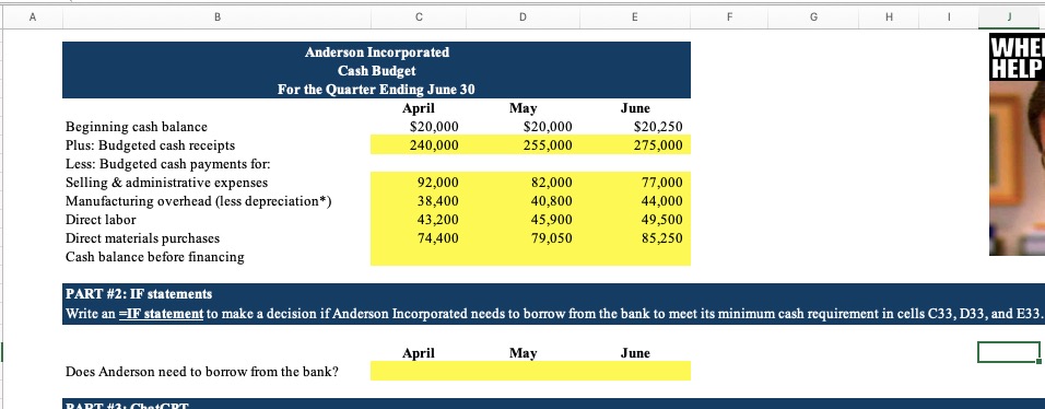 Solved PART #1 ﻿Show how to calculate Cash balance before | Chegg.com