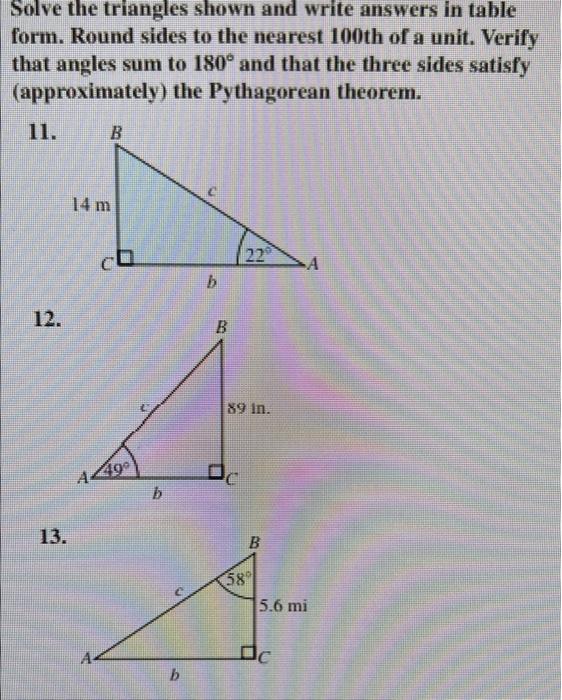 Solved Solve each triangle using trig functions of an acute | Chegg.com