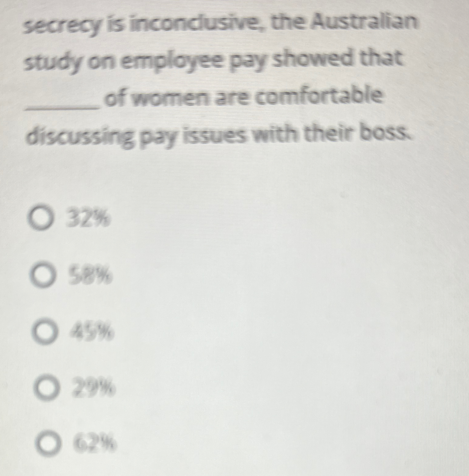 Solved secrecy is inconclusive, the Australian study on | Chegg.com