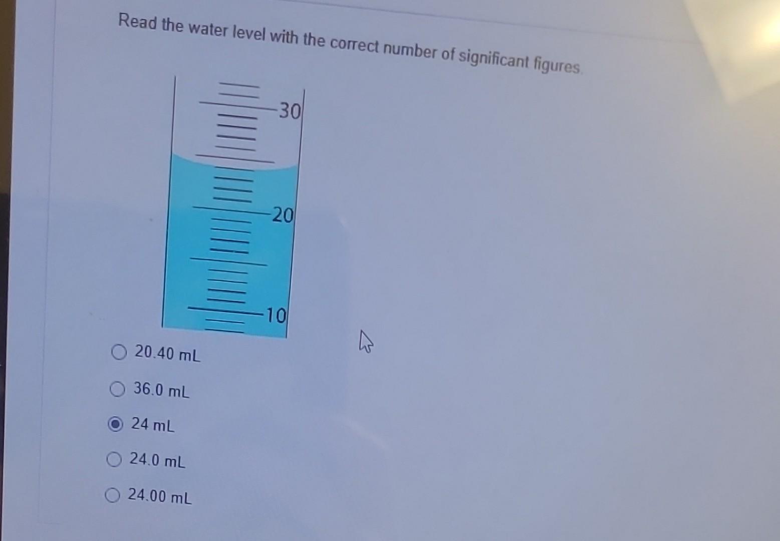 Solved Read the water level with the correct number of | Chegg.com