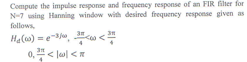 Solved Compute the impulse response and frequency response | Chegg.com