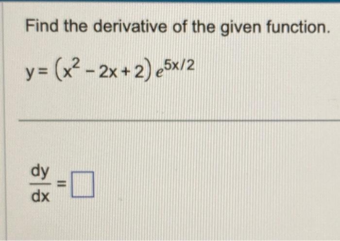 Solved Find the derivative of the given function. | Chegg.com
