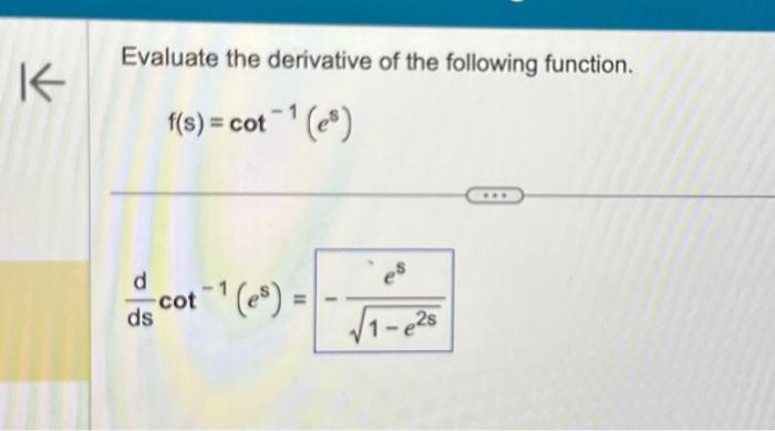 Solved K Evaluate the derivative of the following function. | Chegg.com