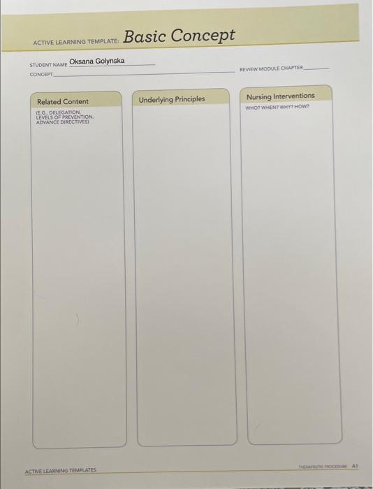 Solved active learning template Basic Concept StUDENT Name | Chegg.com