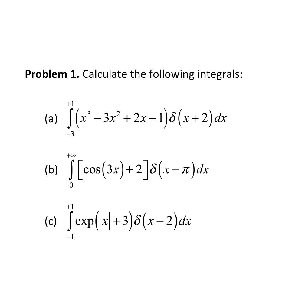 Solved Problem 1. ﻿Calculate the following | Chegg.com