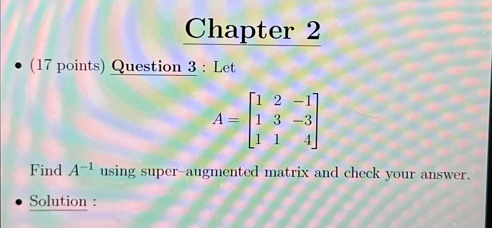 Solved Chapter 2(17 ﻿points) ﻿Question 3 ﻿: | Chegg.com
