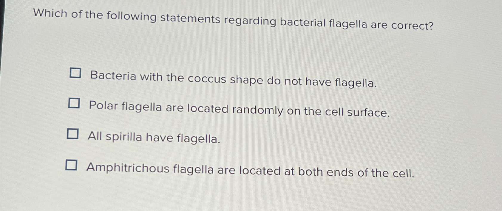 Solved Which of the following statements regarding bacterial | Chegg.com