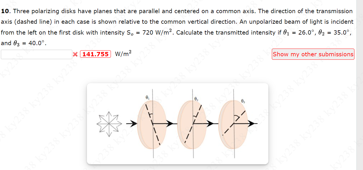 Solved Three polarizing disks have planes that are parallel | Chegg.com
