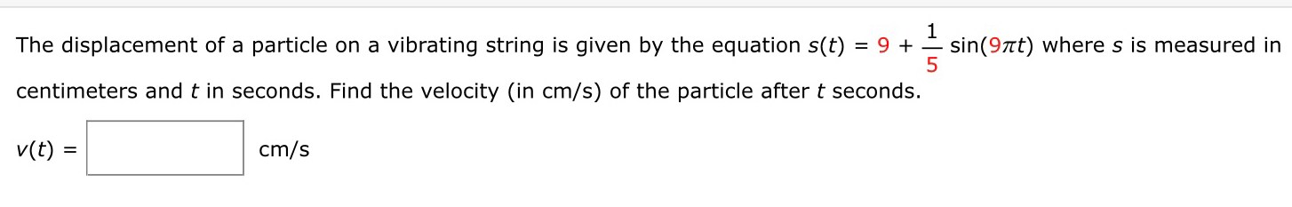 Solved The displacement of a particle on a vibrating string | Chegg.com