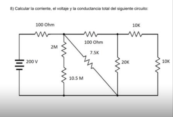 Solved Calcular la corriente, el voltaje y la conductancia | Chegg.com