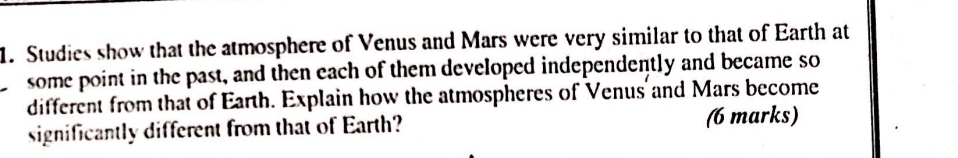 Solved Studies show that the atmosphere of Venus and Mars | Chegg.com