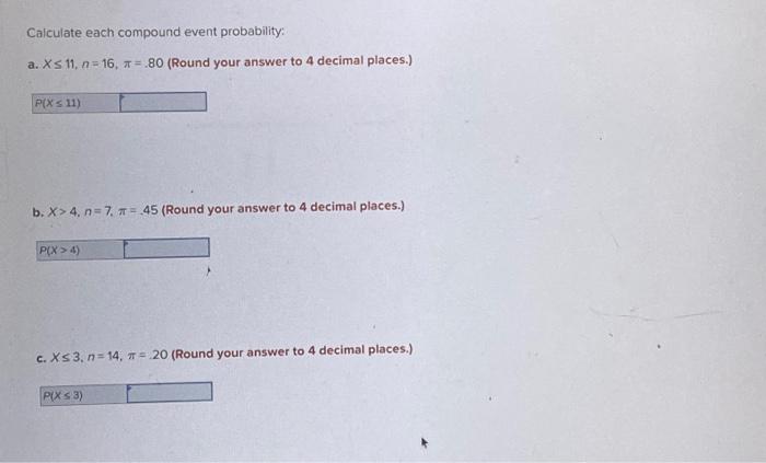Solved Calculate each compound event probability: a. | Chegg.com