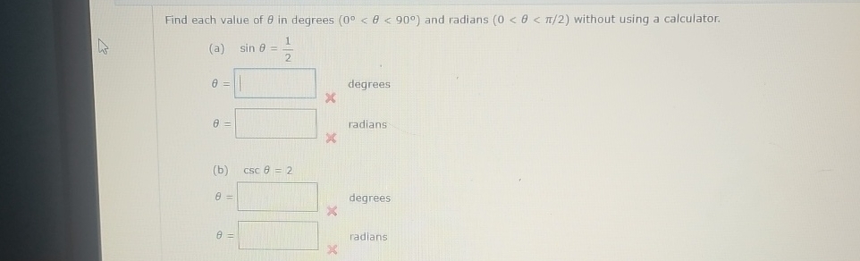 Solved Find each value of θ ﻿in degrees )