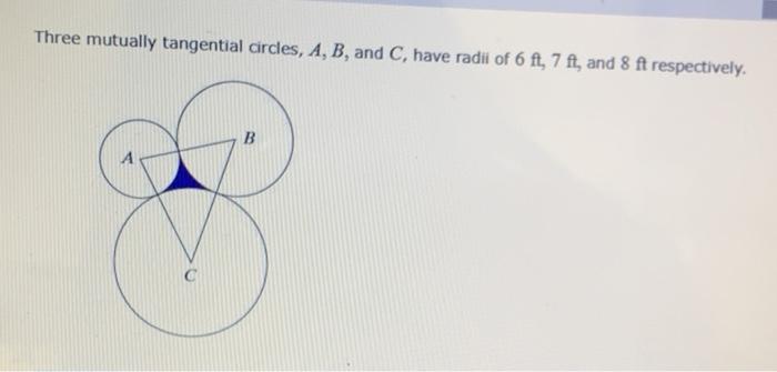 Solved Three mutually tangential circles, A, B, and C, have | Chegg.com